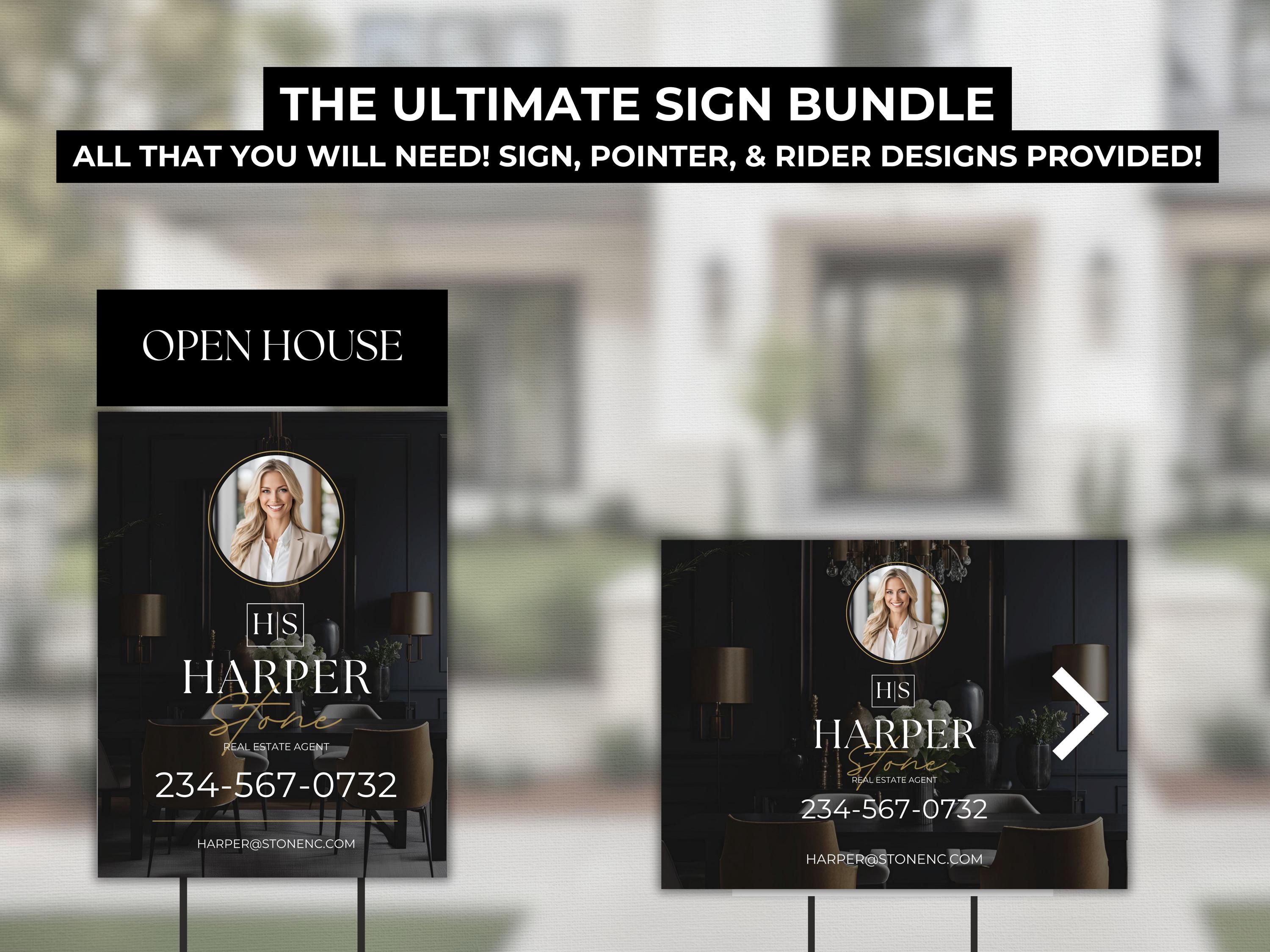 Real Estate Yard Sign Template, Open House, Canva Template, Modern for ...