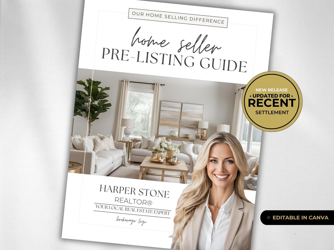 Pre-listing Packet, Modern Agent Guide, Canva Template, Real Estate ...