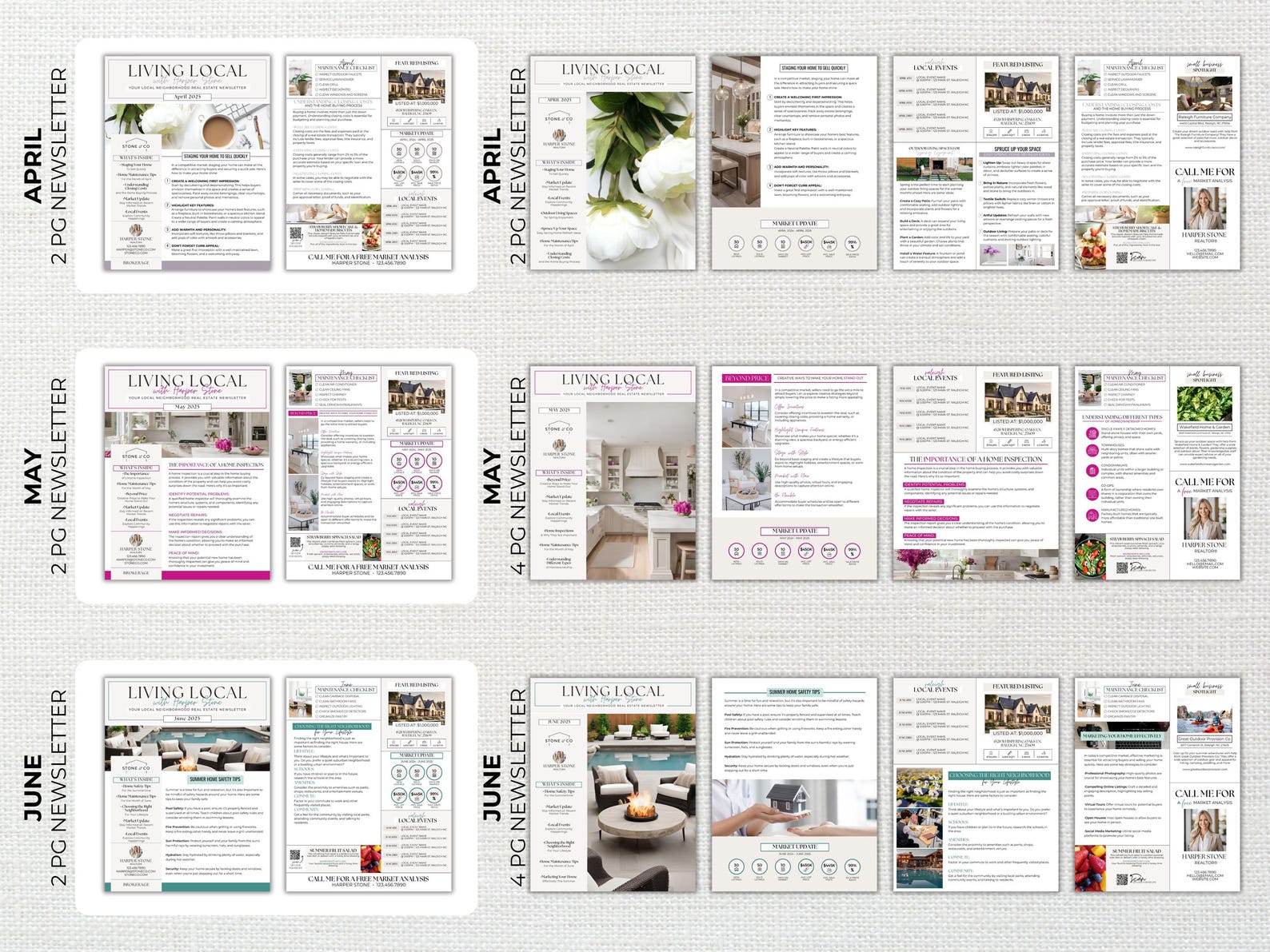 2025 Real Estate Newsletter Template Bundle Canva Templates Bundle Year ...