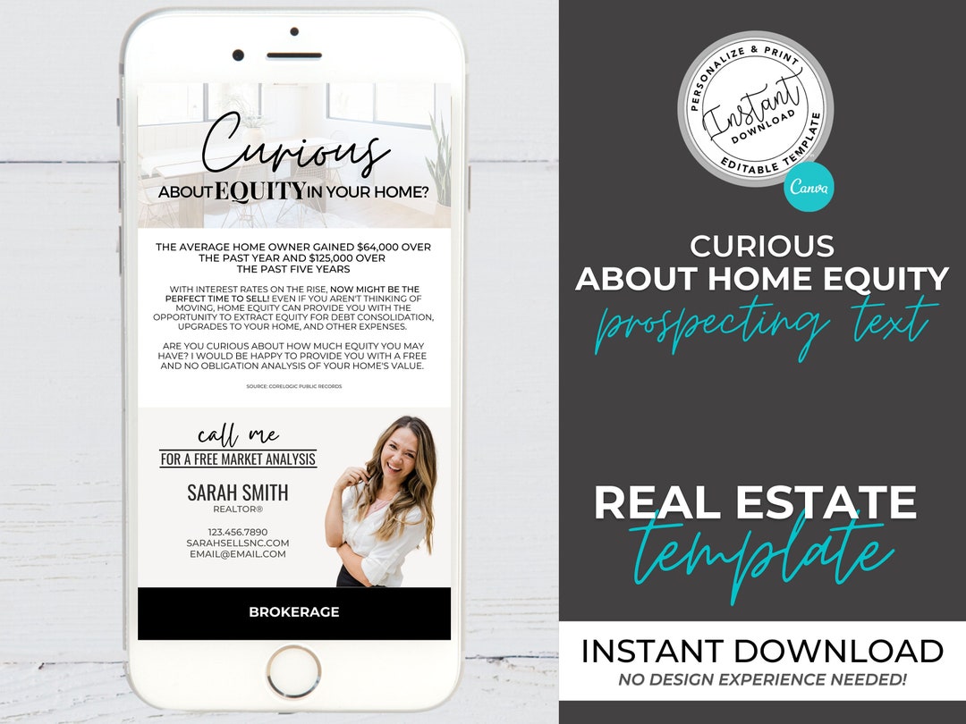 Prospecting Text Message, Home Equity, Textable Real Estate Card, Real ...