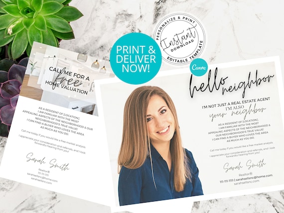 Real Estate Postcards Real Estate Agent Hello Neighbor Card - Etsy