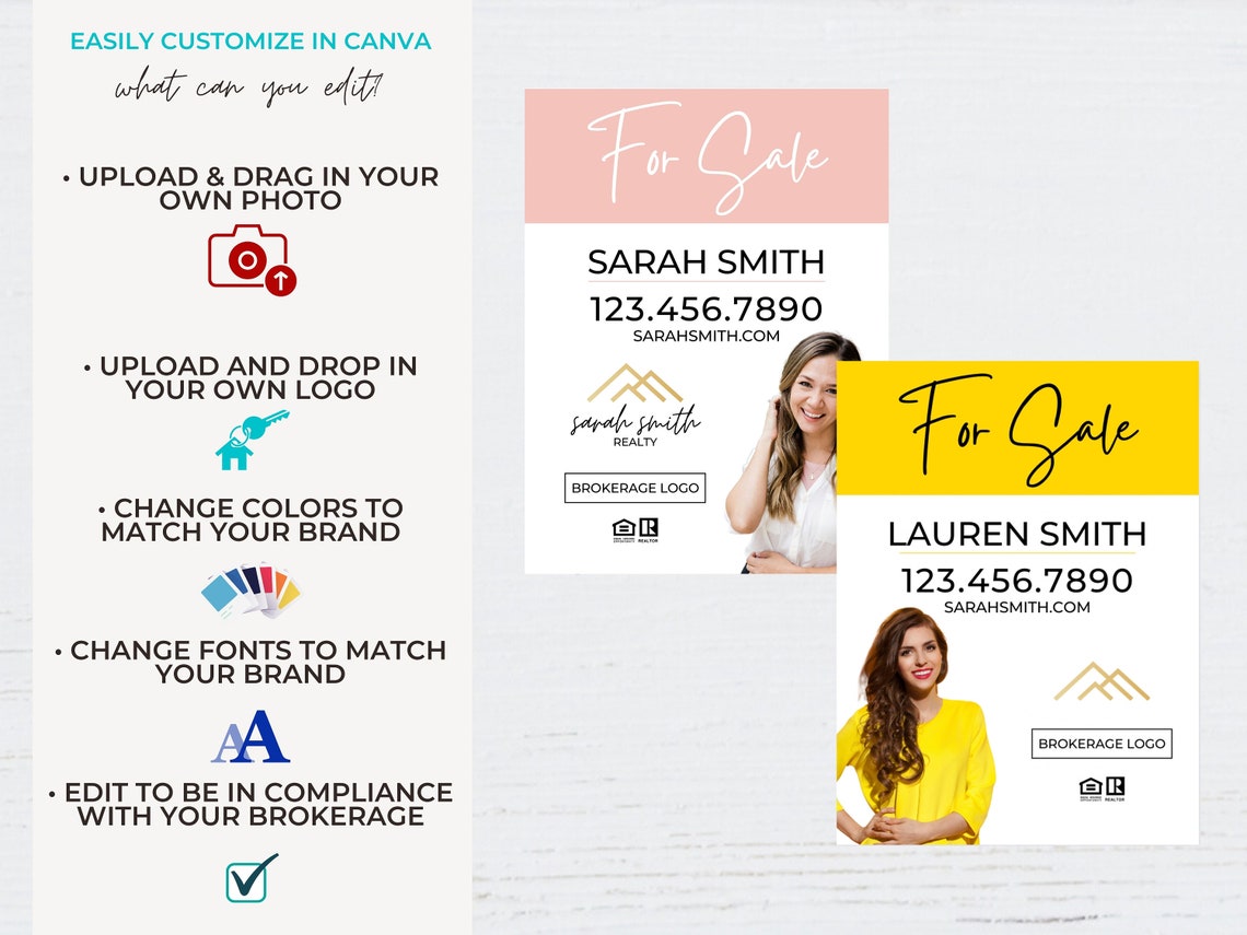 Real Estate Sign Real Estate Listing Yard Sign Custom for - Etsy