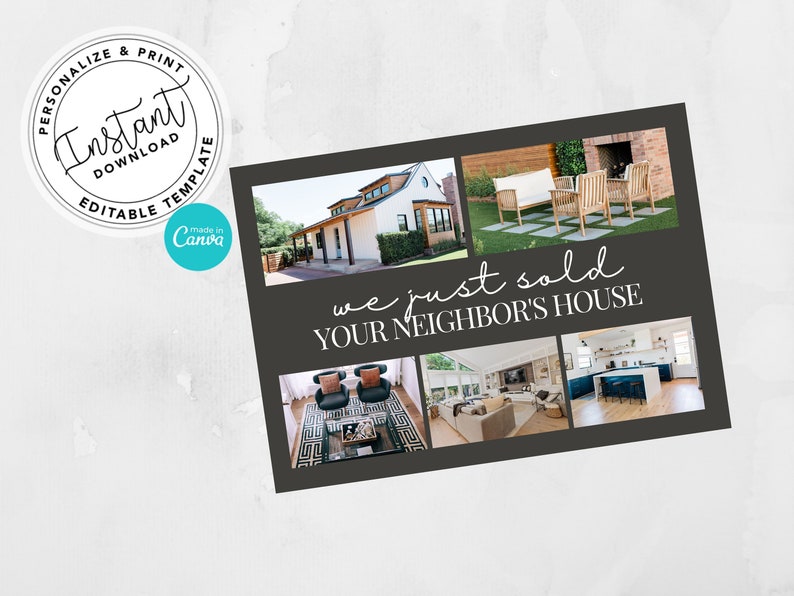 Just Sold Postcard, Sold Your Neighbors House Postcard, Realtor Farming ...