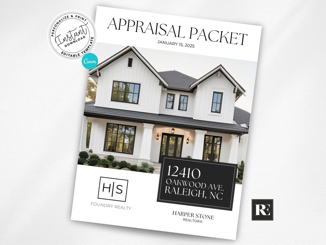Appraisal Packet Template, CMA Canva Template, Real Estate Marketing ...