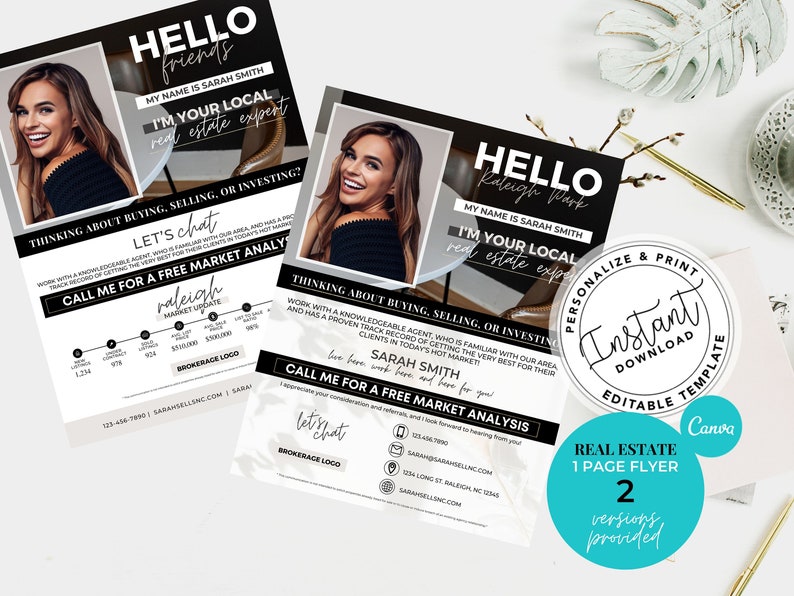 Real Estate Agent Introduction Letter, Agent Farming Flyer, Modern Real ...