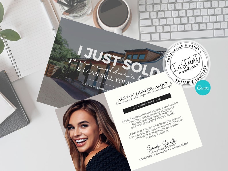 Real Estate Postcards, Sold Your Neighbors House Card, Agent Farming ...