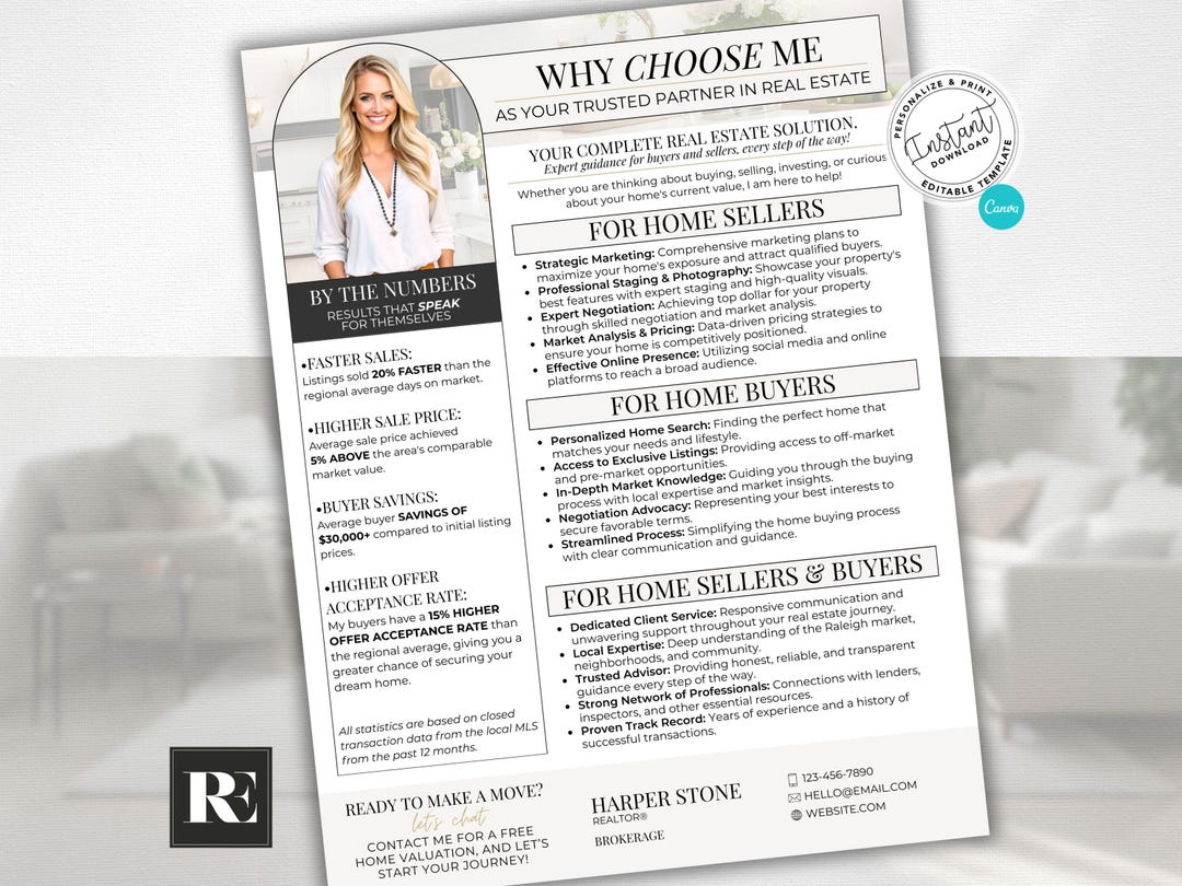 Real Estate Agent Introduction Flyer, Why Choose Me Flyer, What Makes ...