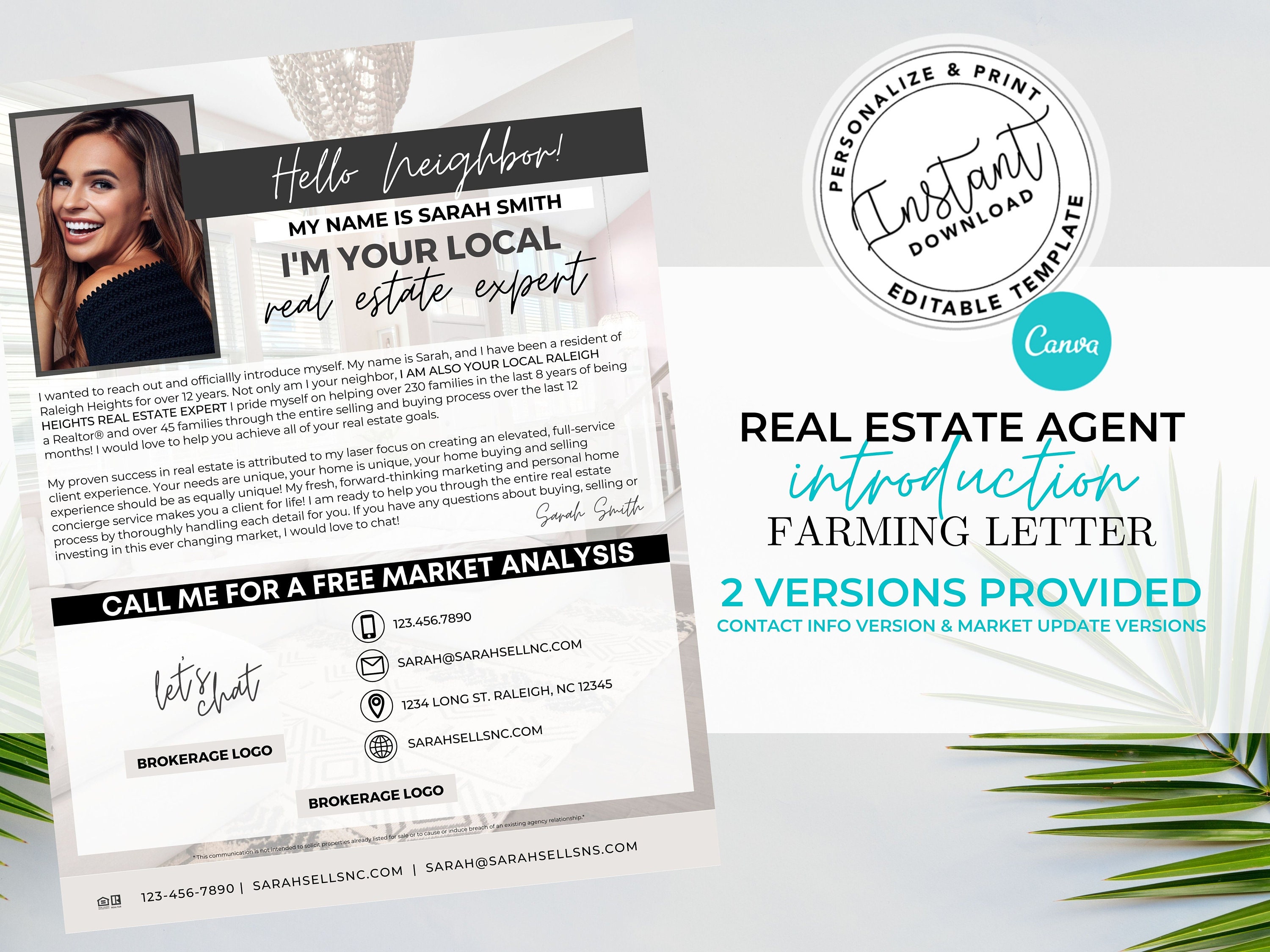 Real Estate Agent Introduction Letter Real Estate Template - Etsy