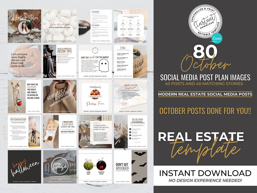 Real Estate October Social Media Post, Real Estate Marketing, Facebook ...