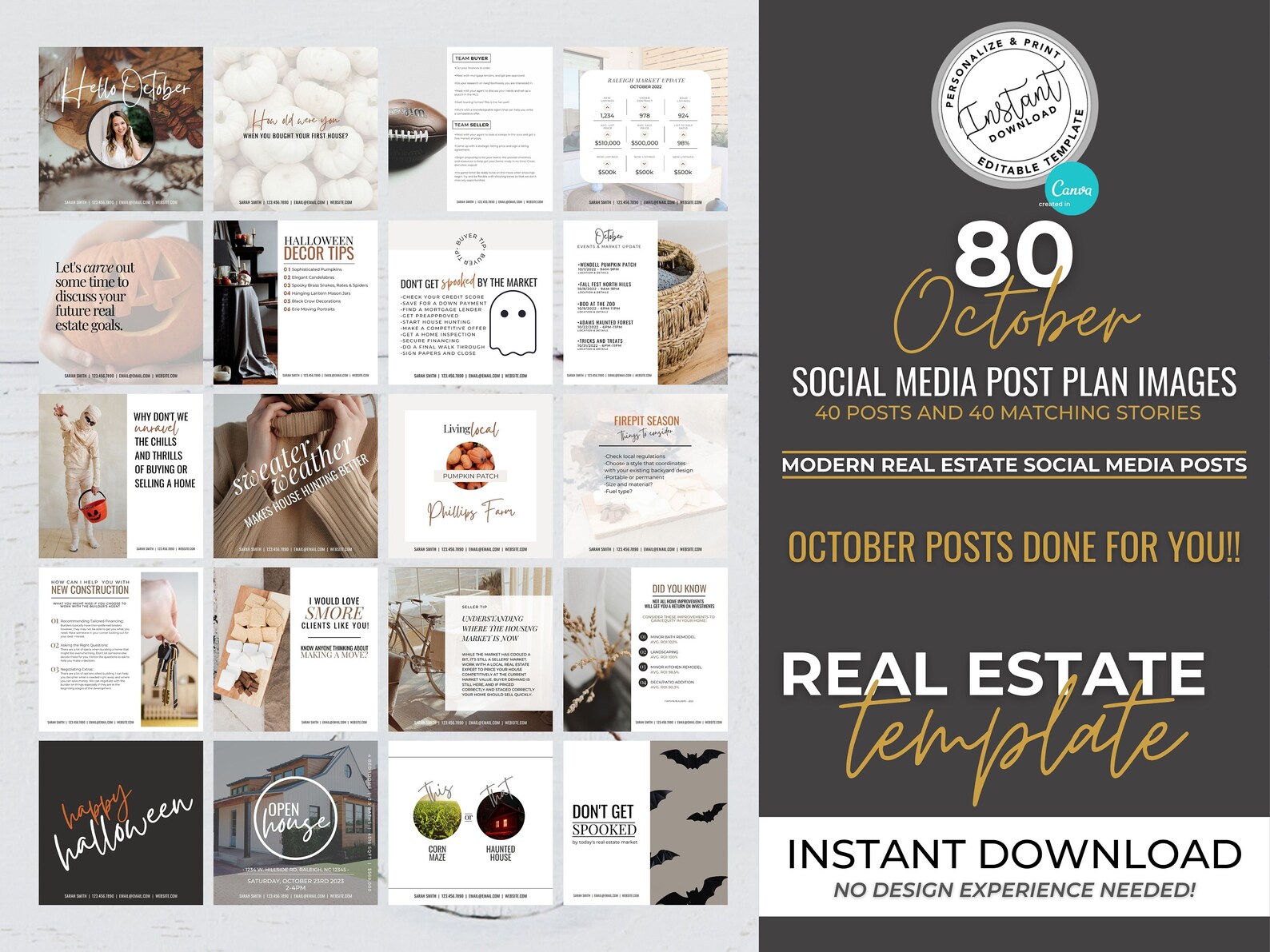 Real Estate October Social Media Post Real Estate Marketing - Etsy