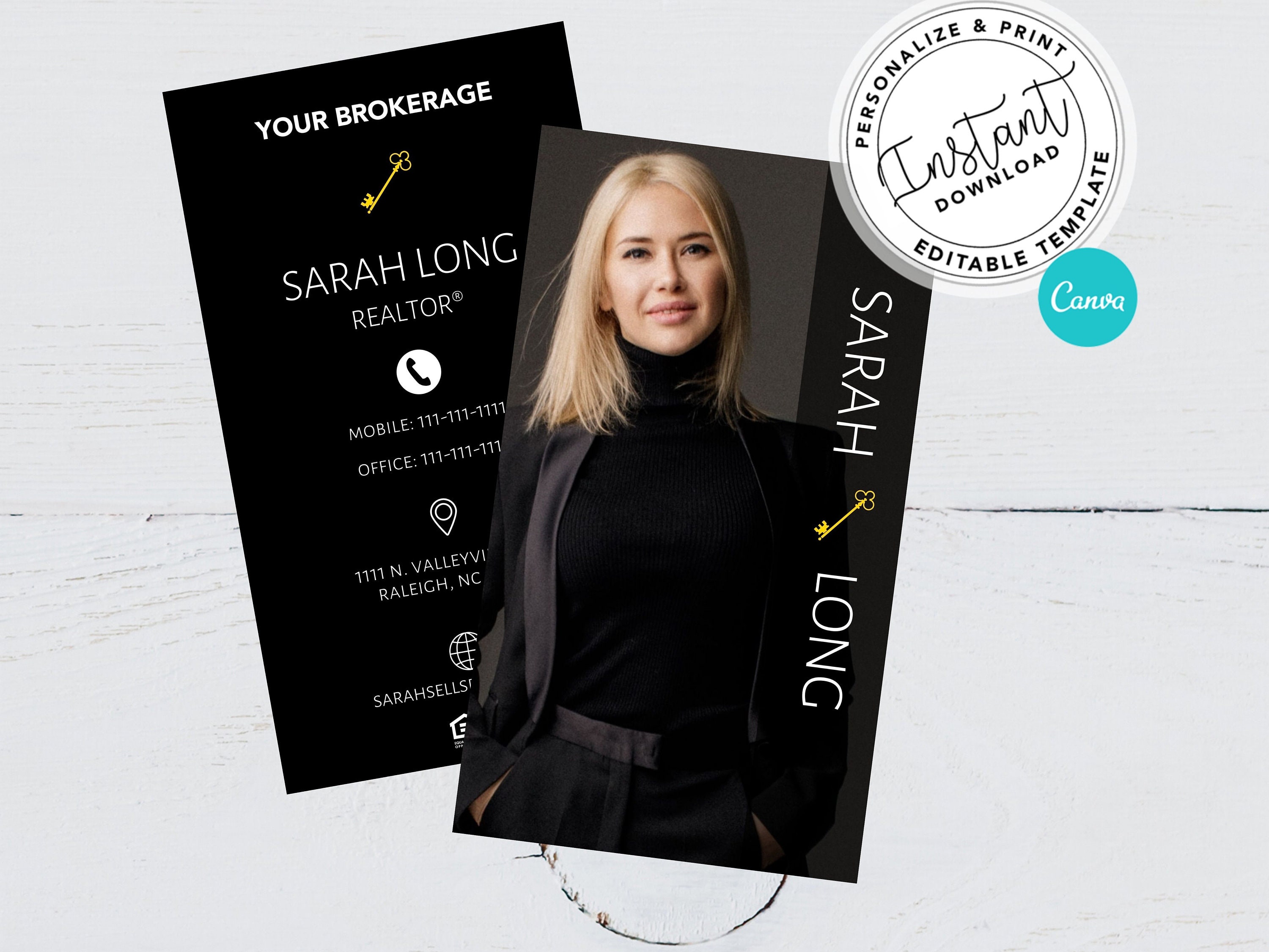 Real Estate Business Card Template Realtor Business Card - Etsy