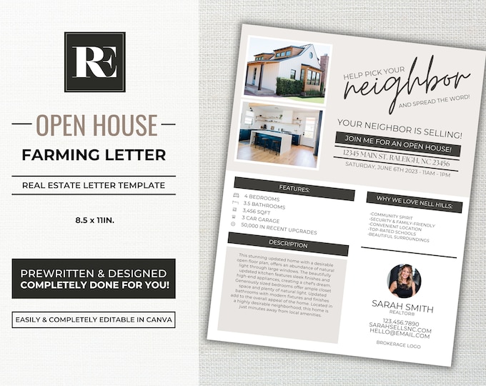 Real Estate Open House Flyer | Neighbors Only Open House Flyer | Real ...