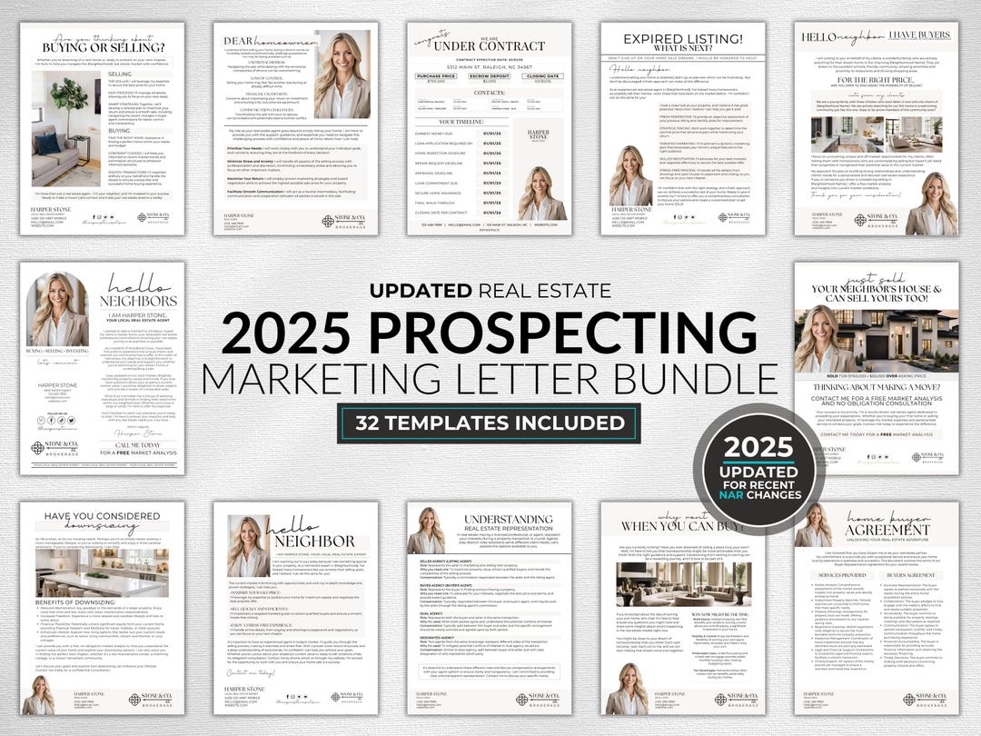 Real Estate Marketing Letter Bundle, Farming Letter, Prospecting, New ...