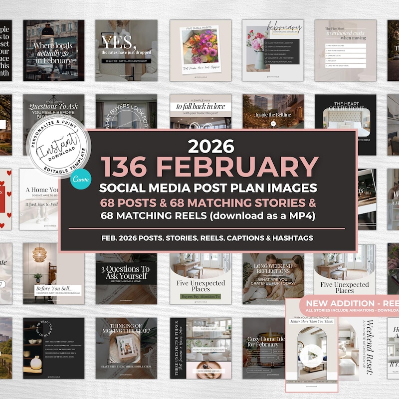 February Canva Templates - Etsy