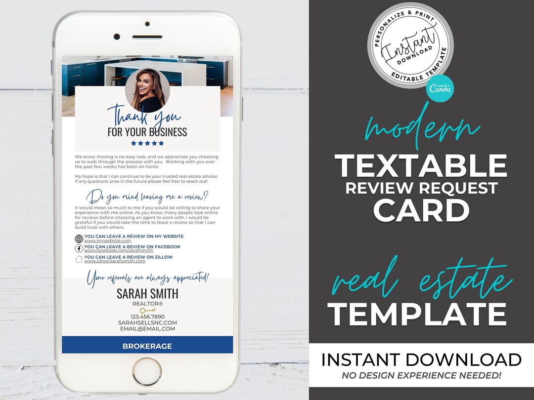 Textable Client Review Request, Real Estate Marketing, Client ...