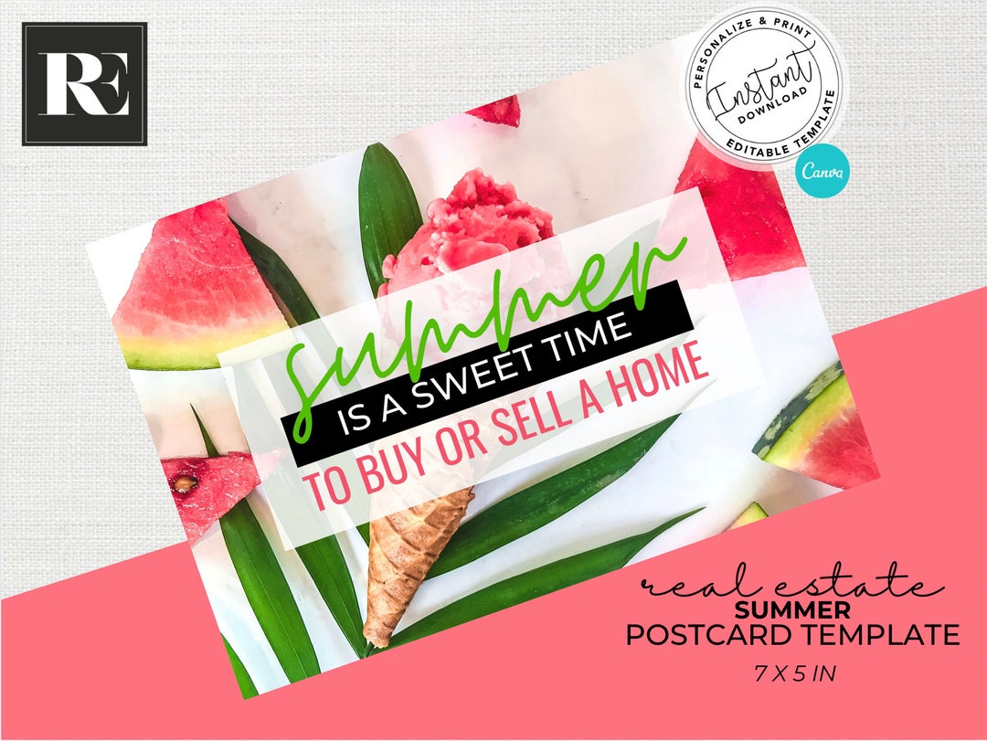 Real Estate Postcard, Realtor Summer Postcard, Real Estate Marketing ...