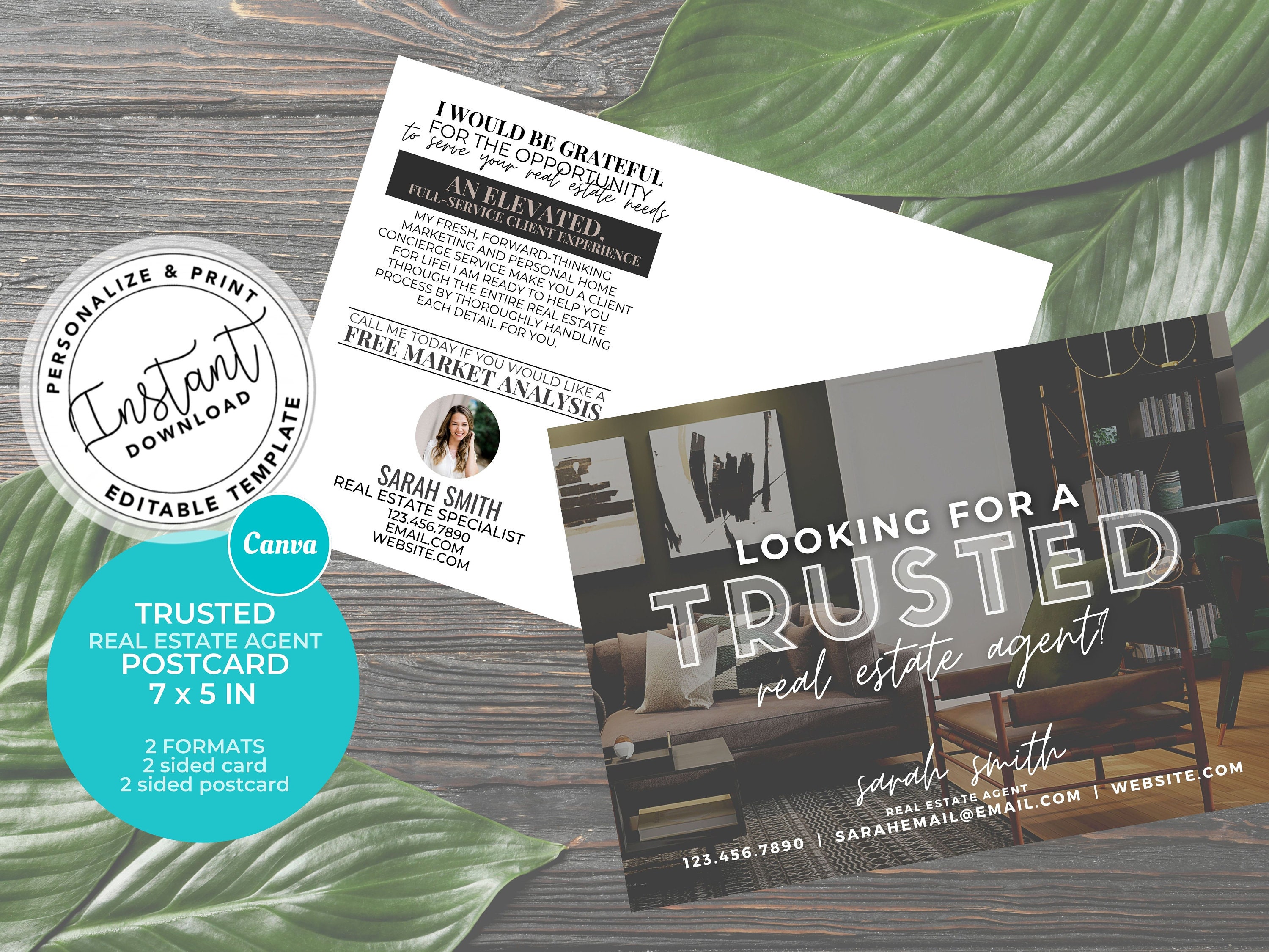 Real Estate Postcard Trusted Real Estate Agent Card Real - Etsy