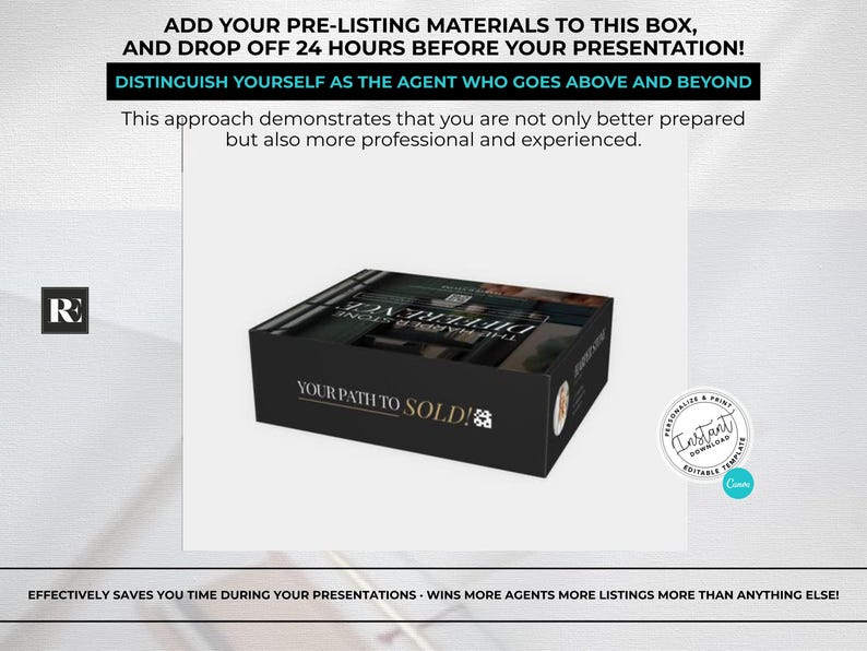 Pre-listing Kit Box Canva Template, Real Estate Marketing, Realtor ...