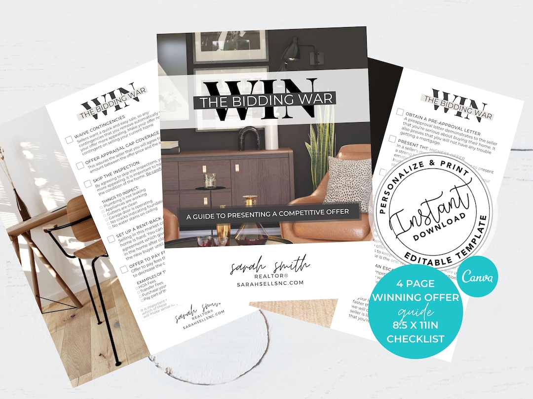 Winning Offer Guide, Real Estate Marketing, Strong Offer Checklist ...