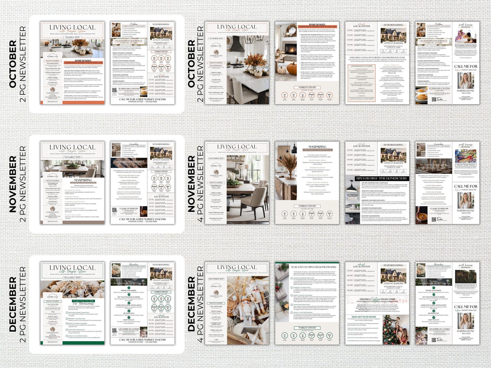 2025 Real Estate Newsletter Bundle, Full Year Newsletter Bundle, Canva ...