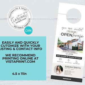 Open House Door Hanger, Real Estate Marketing, Open House Invite ...