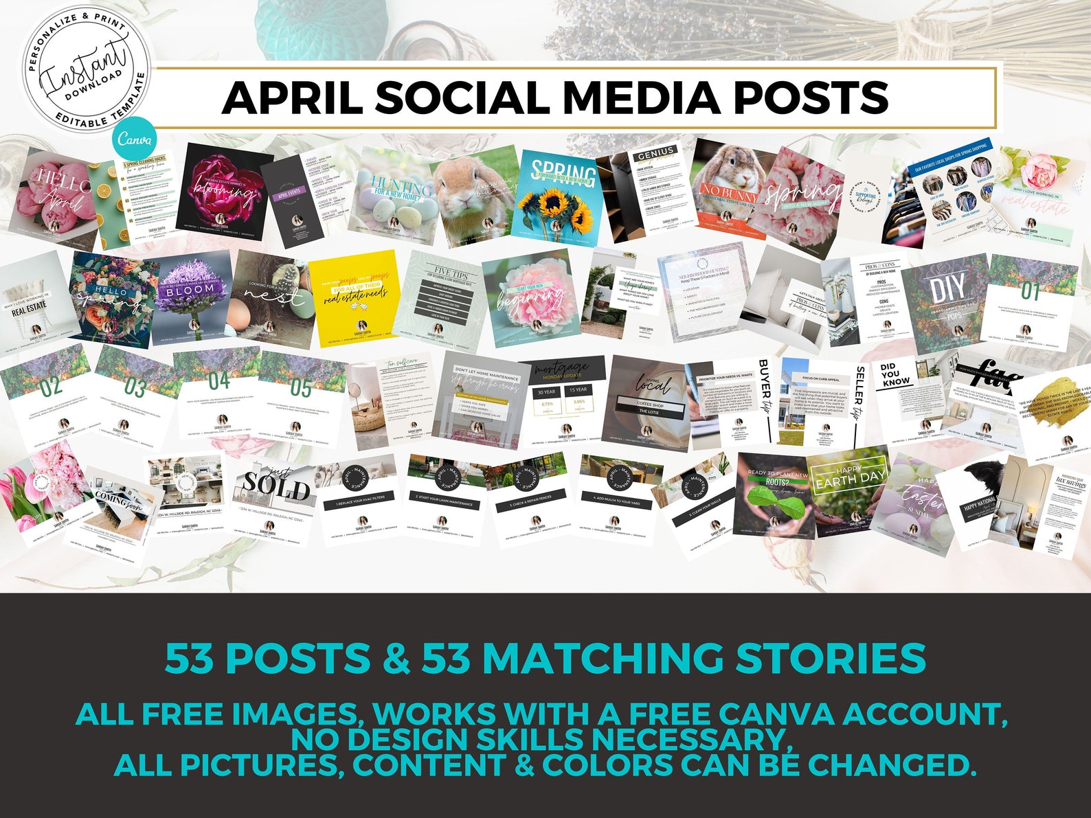 Real Estate April Social Media Post, Real Estate Marketing, Spring ...
