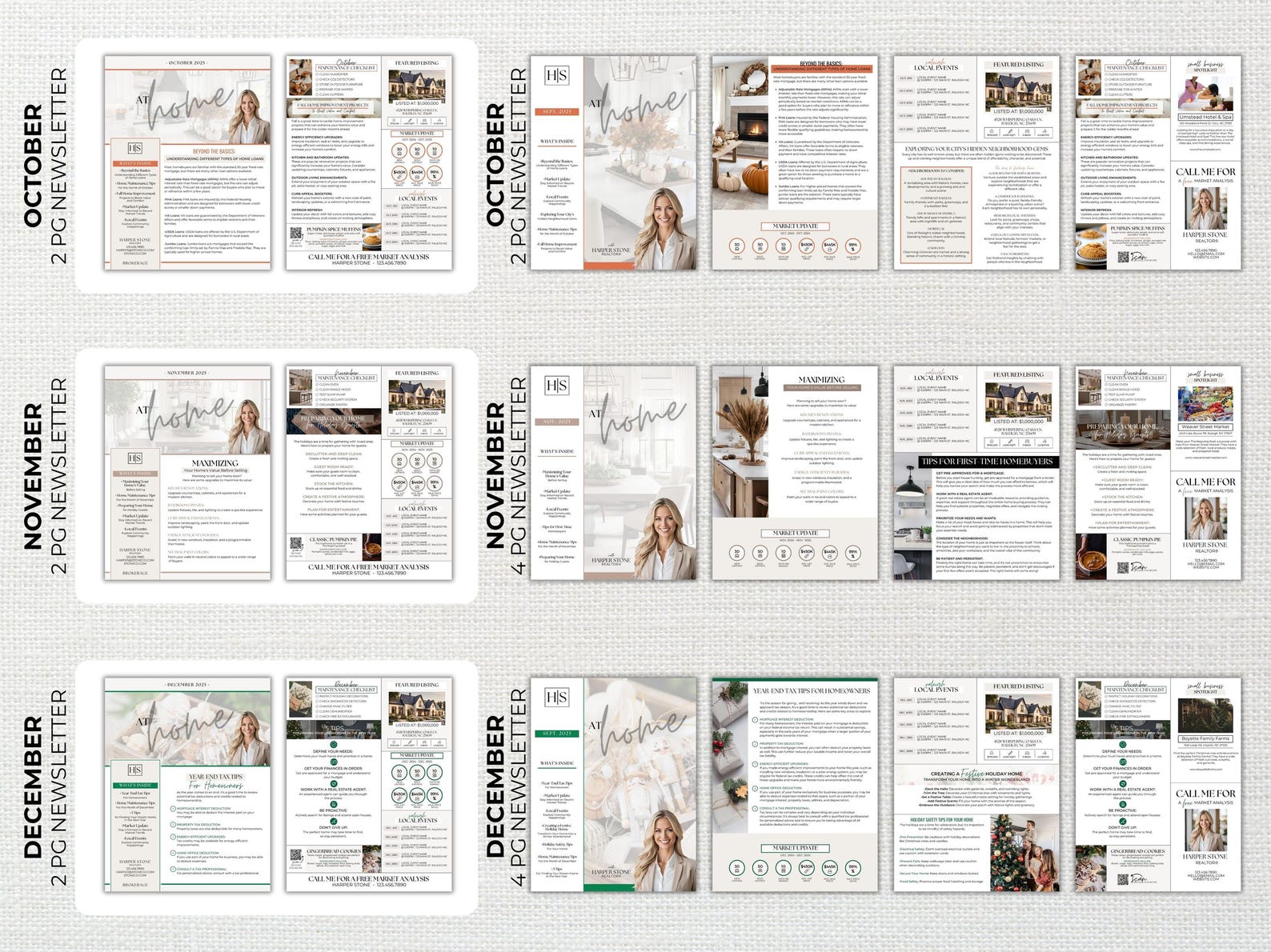 2025 Real Estate Newsletter Template Bundle Canva Templates Bundle Year ...