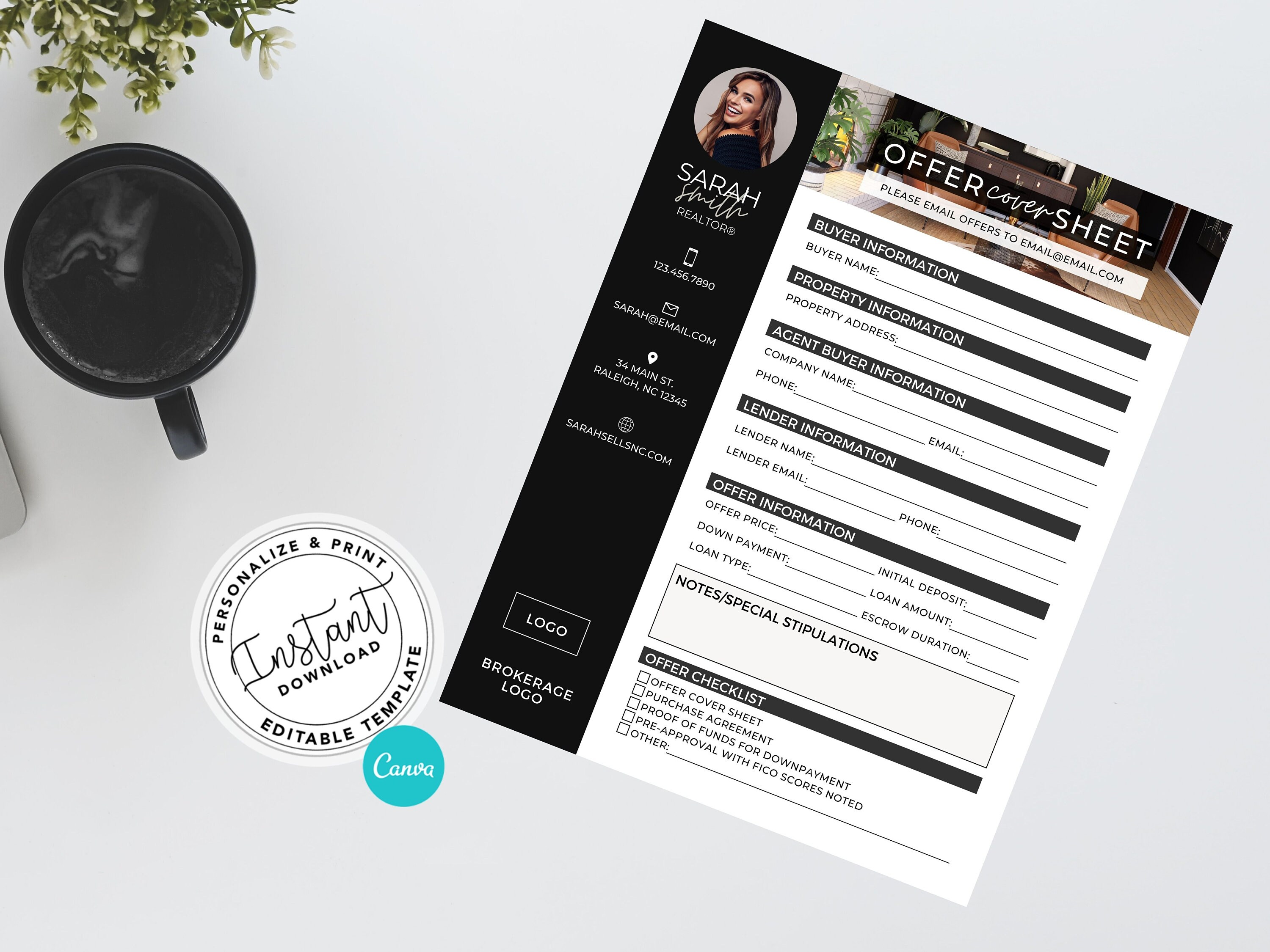 Real Estate Template, Real Estate Offer Cover Sheet, Real Estate ...