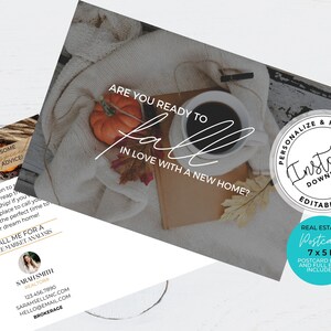 Real Estate Fall Postcard, Real Estate Marketing, Autumn Mailer, Fall ...