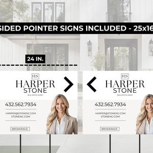 Real Estate Sign Bundle | Modern Yard Signs, Open House, Pointer Sign ...