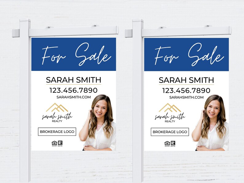 Real Estate Sign, Real Estate Listing Yard Sign, Custom for Sale, Agent ...