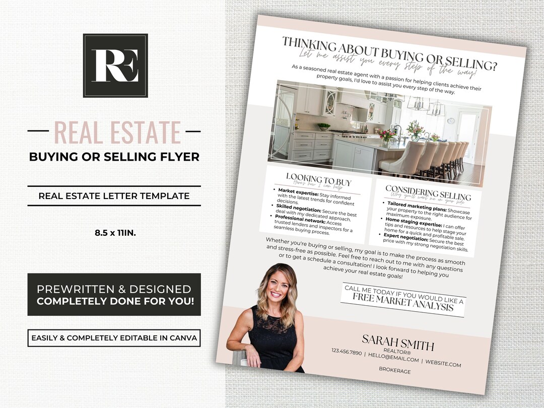 Real Estate Buying or Selling Flyer, Prospecting, Real Estate Marketing ...
