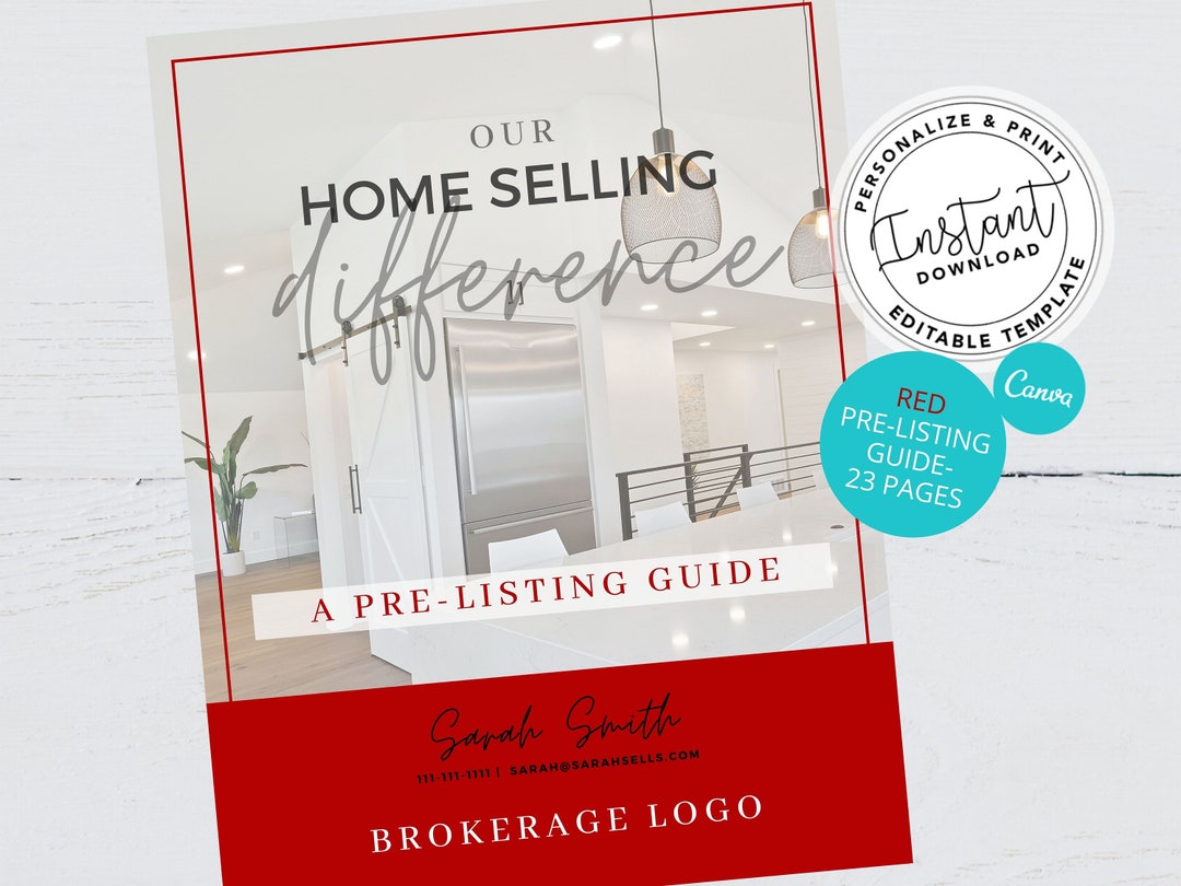 Real Estate Pre-listing Guide, Instant Download, Real Estate Marketing ...