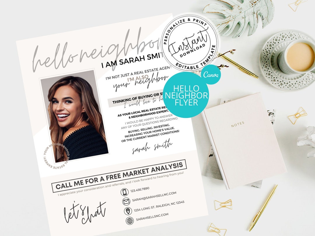Real Estate Introduction Flyer Hello Neighbor Letter Real - Etsy