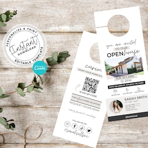 Open House Door Hanger, Real Estate Marketing, Open House Invite ...