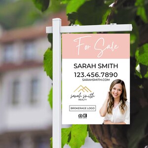 Real Estate Sign, Real Estate Listing Yard Sign, for Sale, Agent for ...