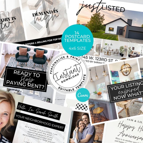 Real Estate Postcards Just Listed Real Estate Marketing - Etsy