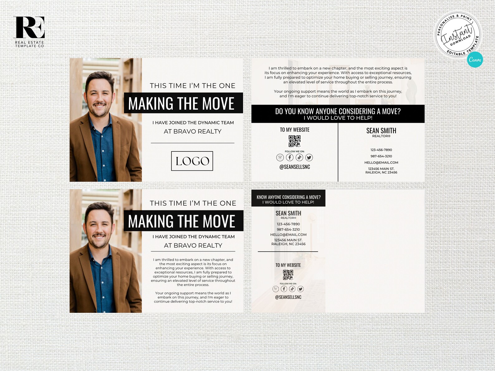 Real Estate Brokerage Change Postcard, Real Estate Marketing, Brokerage ...