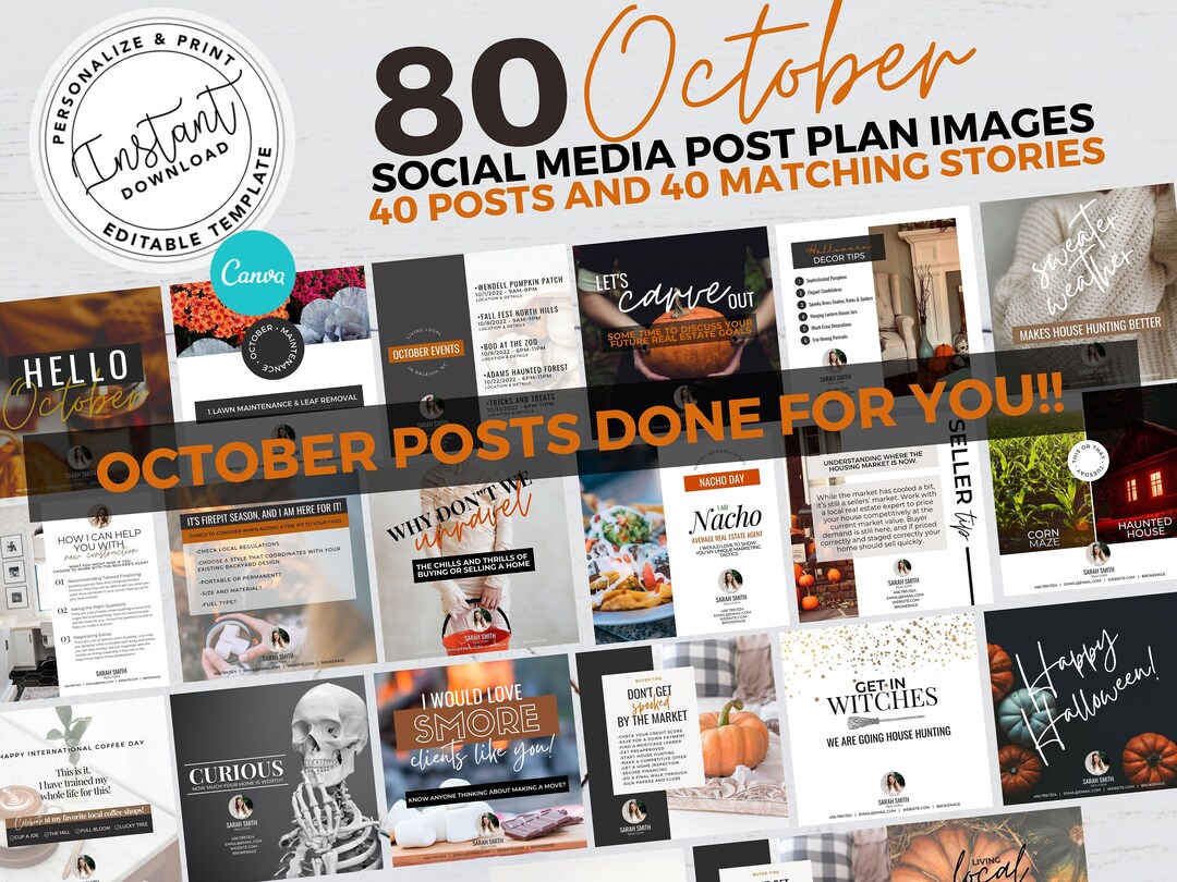 Real Estate October Social Media Post, Real Estate Marketing, Facebook ...