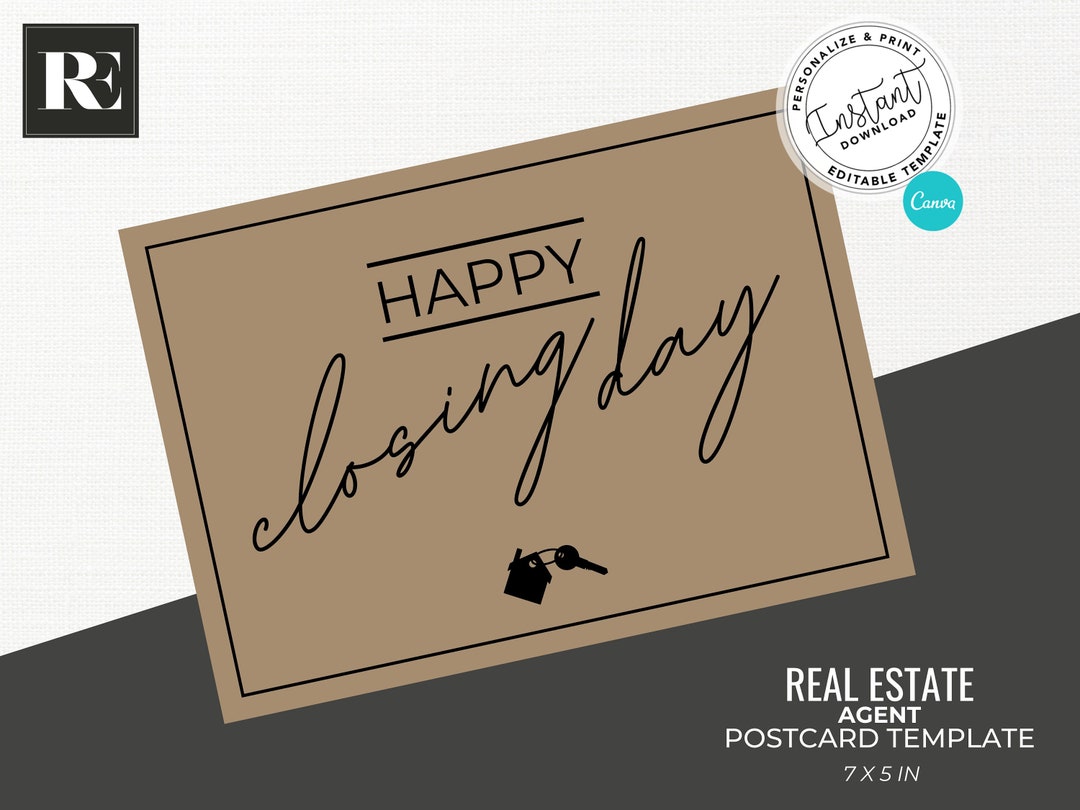 Happy Closing Day Card, Real Estate Card, Real Estate Template, Real ...