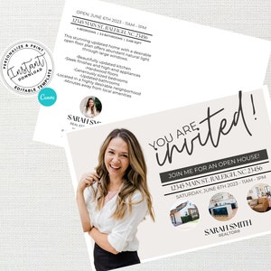 Open House Invite, Real Estate Marketing, Canva Template, Open House ...