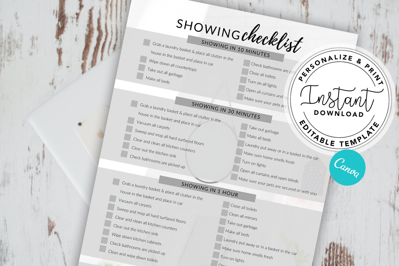 Real Estate Home Seller Showing Checklist, Printable Seller Checklist ...