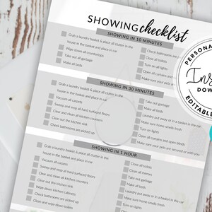 Real Estate Home Seller Showing Checklist, Printable Seller Checklist ...