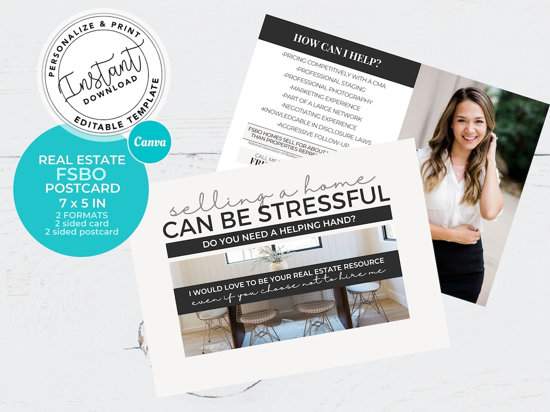 FSBO Real Estate Postcard, Real Estate Agent Card, Agent Farming Card ...