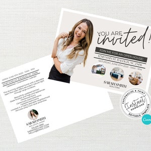 Open House Invite, Real Estate Marketing, Canva Template, Open House ...