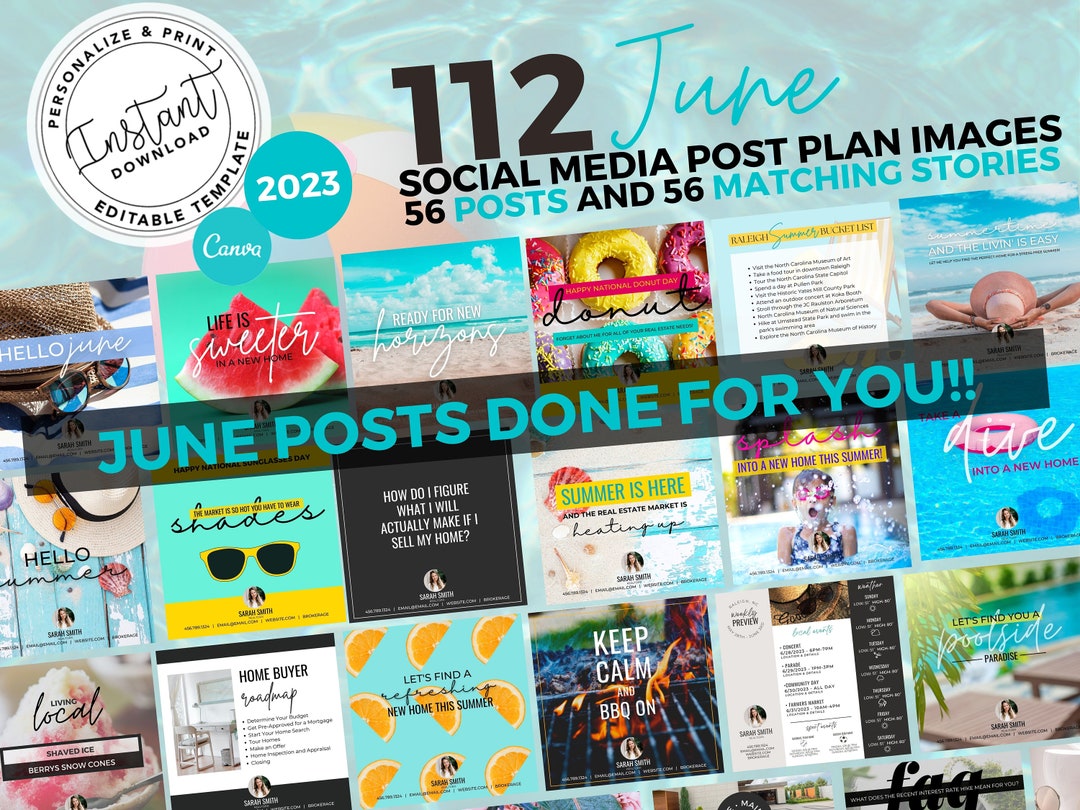 Real Estate June Social Media Post, Real Estate Marketing, Spring ...