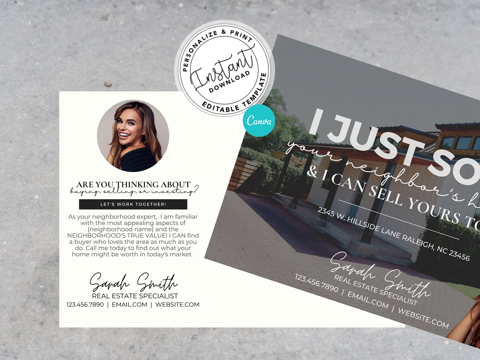 Real Estate Postcards, Sold Your Neighbors House Card, Agent Farming ...