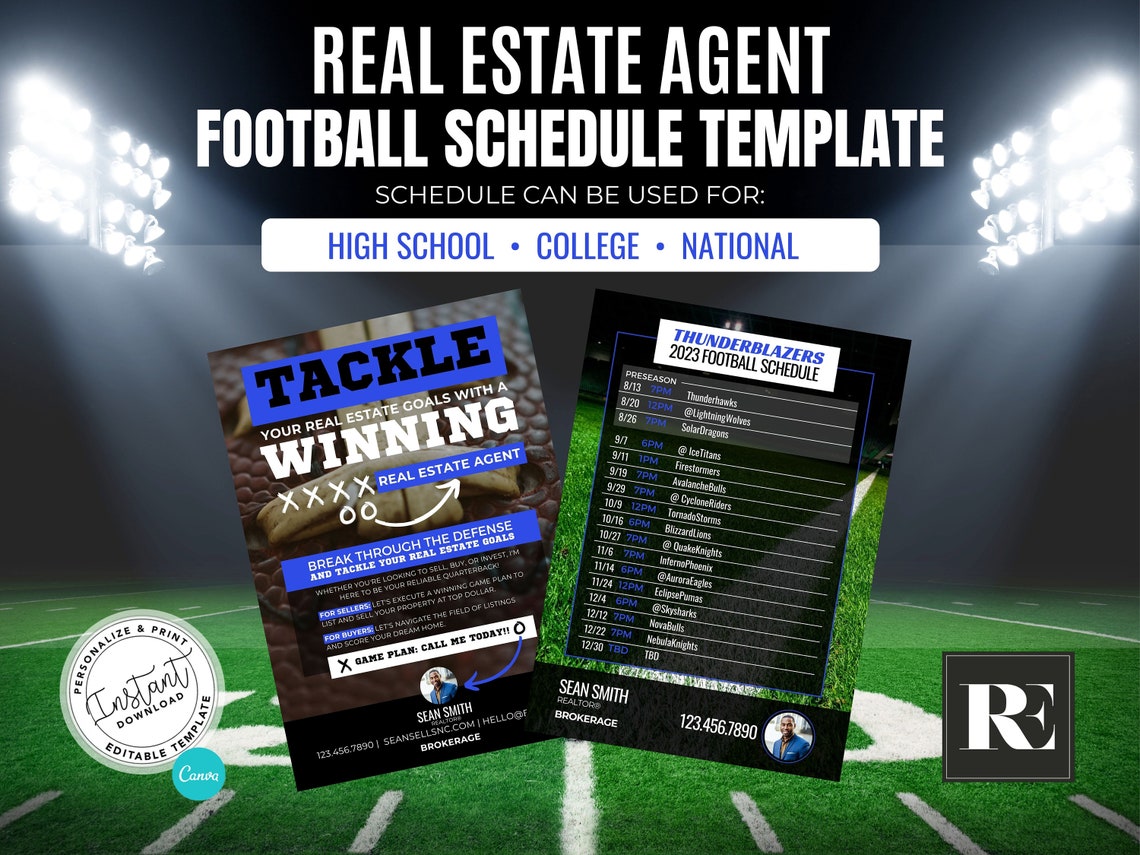 Real Estate Fall Football Schedule, Real Estate Marketing, Agent ...