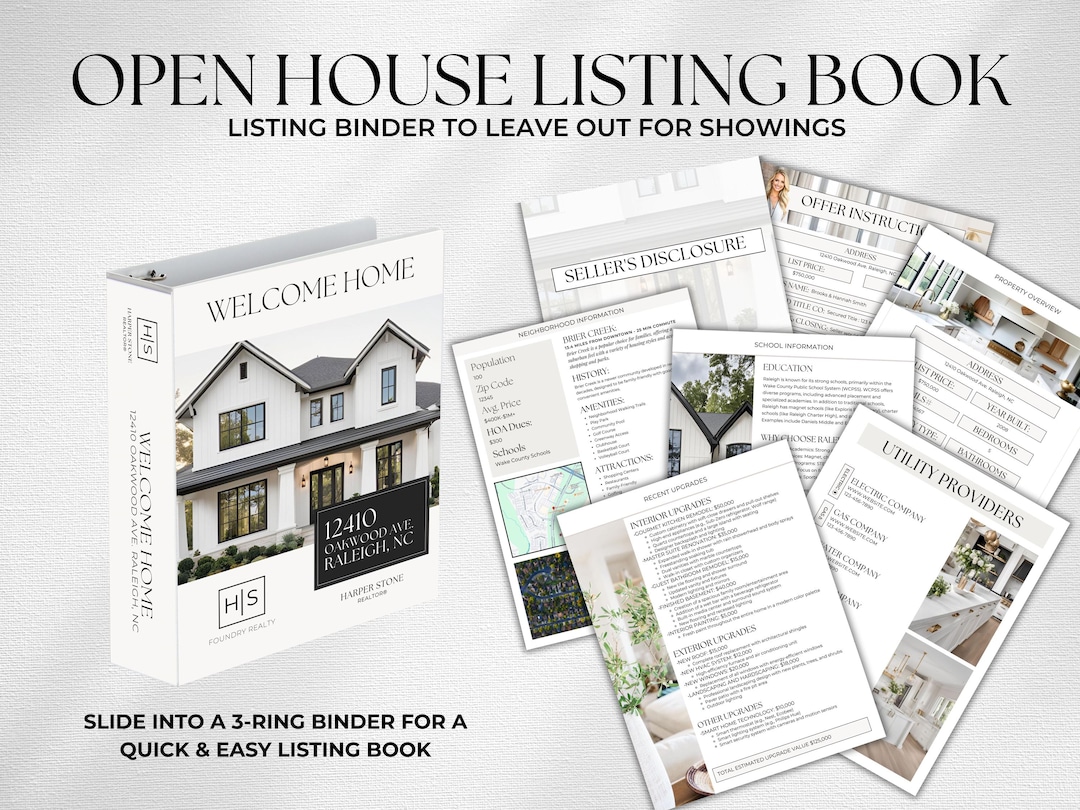 Real Estate Marketing, Real Estate Listing Binder, Custom Listing Flyer ...