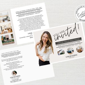 Open House Invite, Real Estate Marketing, Canva Template, Open House ...